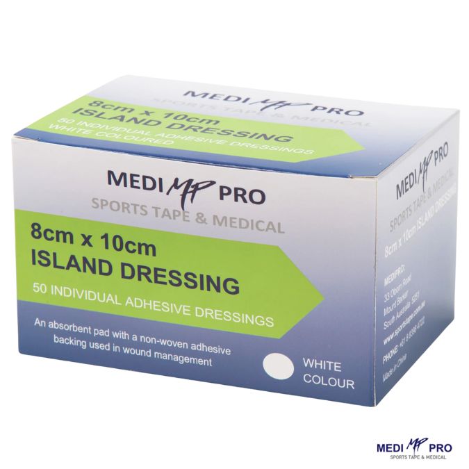 Island Dressing (8cm x 10cm) (Box of 50) – MediPro Sports Tape