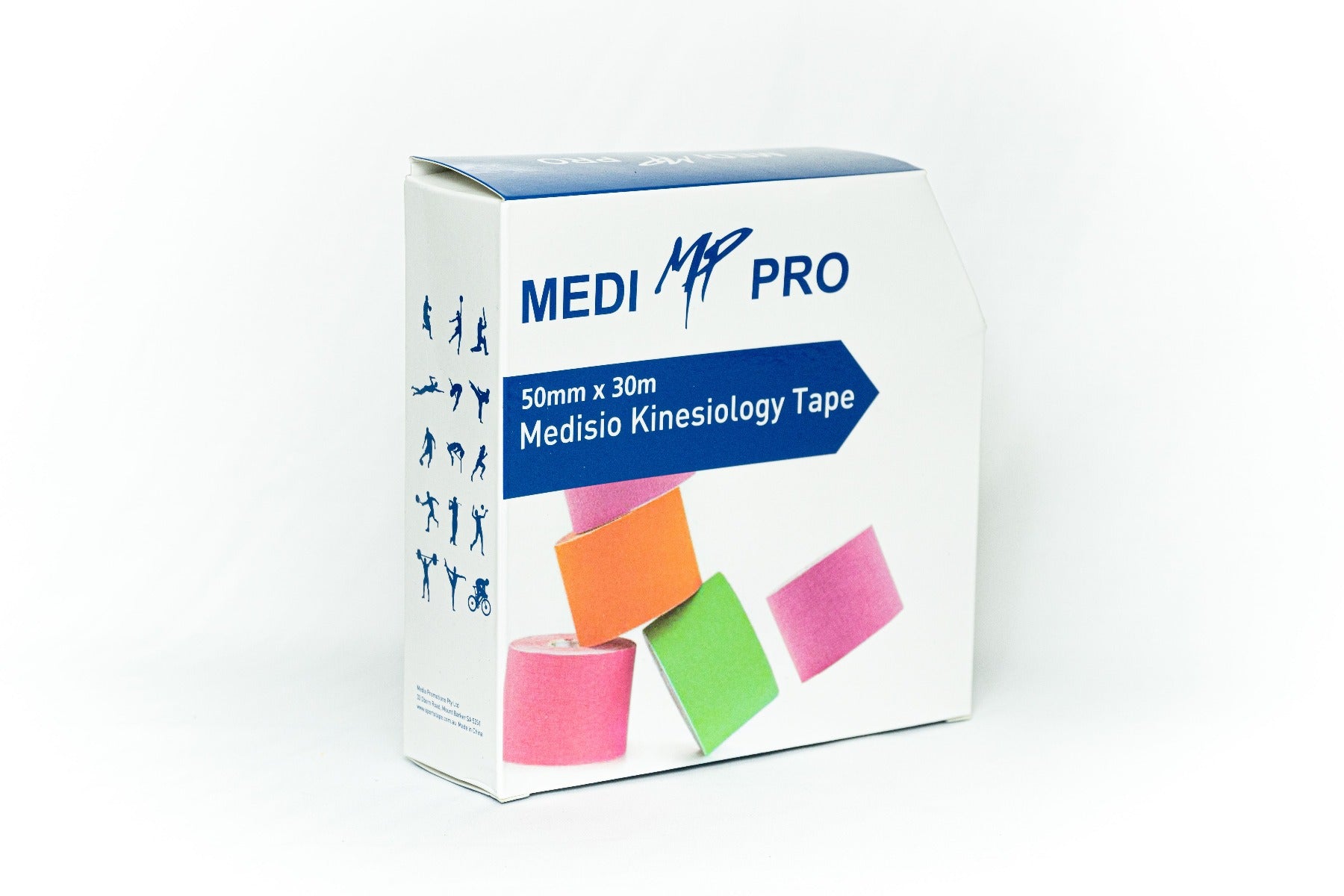 Medisio 5cm x 30m Kinesiology Tape – 2-Way Stretch Colored Tape for ...
